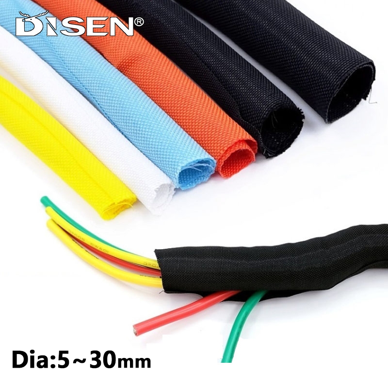 1-5 Meters Self Closing Cable Sleeve Dia 5-30mm Braided Expandable Auto ...