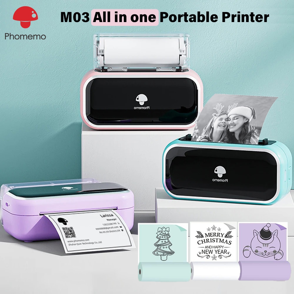 Phomemo M03 Bluetooth Thermal Label Sticker Printer | Shopee Malaysia