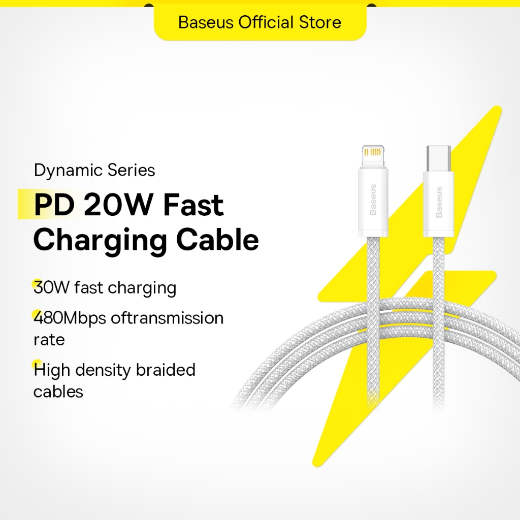Baseus Dynamic Series PD 20W Fast charge Cable Supports 480Mbps Data ...
