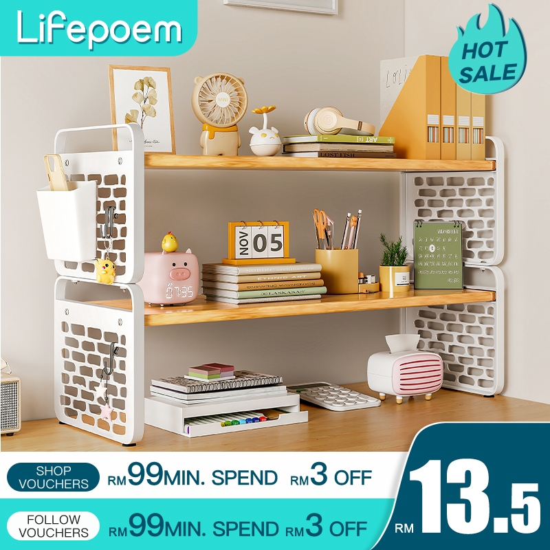 Desk Organizer Table Rack With Pegboard Stackable Desktop Rack Study ...
