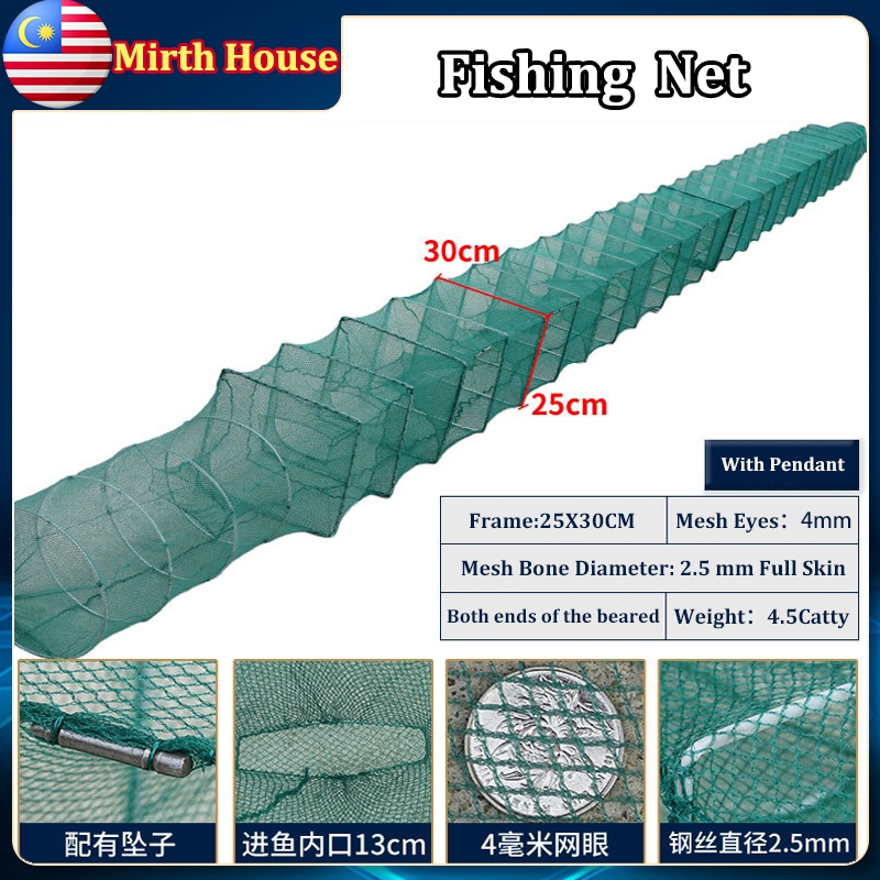 【READY STOCK】Shrimp Cage Fishing Net Catcher Trap Foldable Portable For ...
