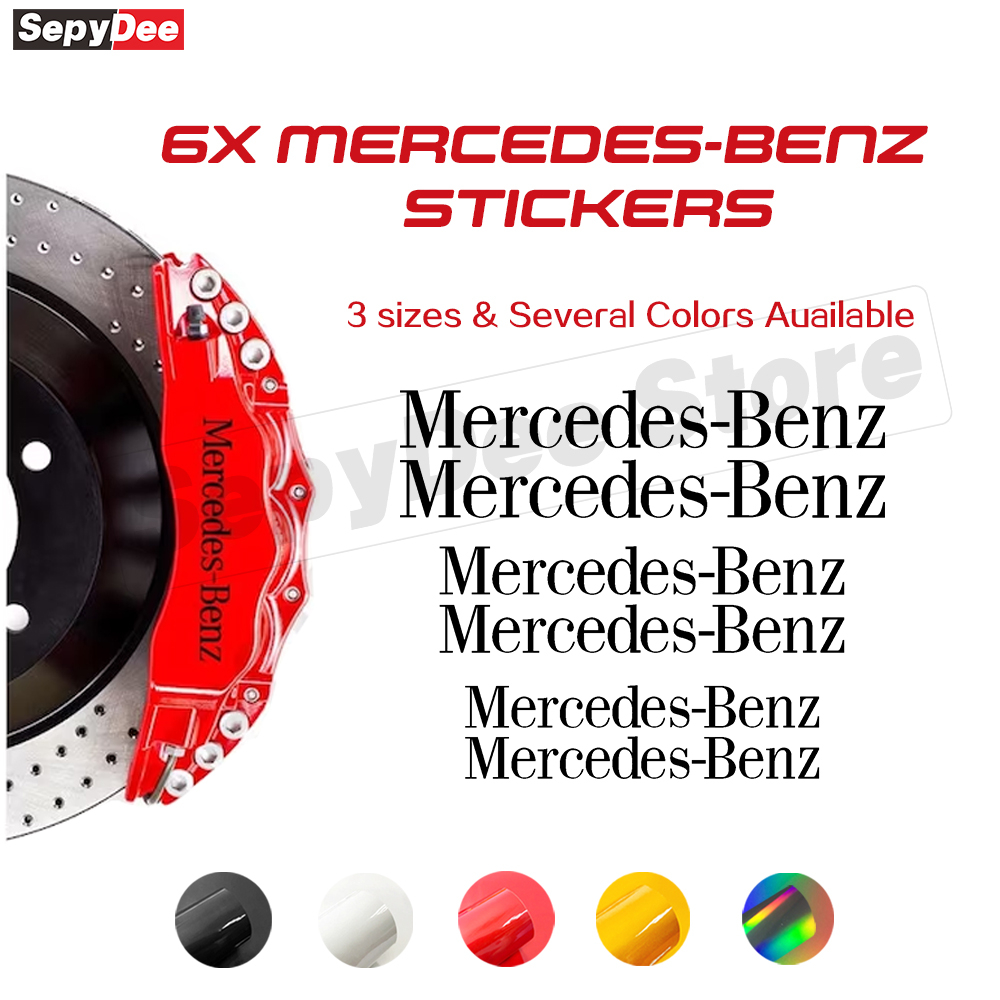 6x Brake Caliper Decal Sticker Waterproof And High Temperature Resistant For Mercedes-Benz A B C ...