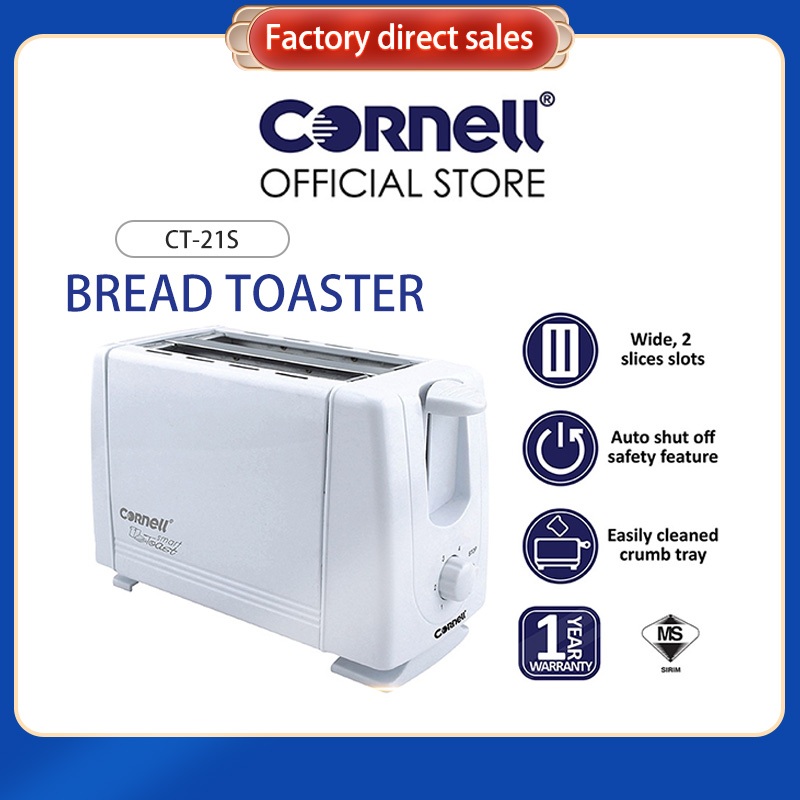 Cornell 2 Slice Pop-Up Bread Toaster CT-21S | Shopee Malaysia