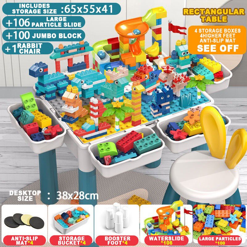 【Fast Delivery】BOTOM Building Block Table for Kids Toys Blocks Meja ...