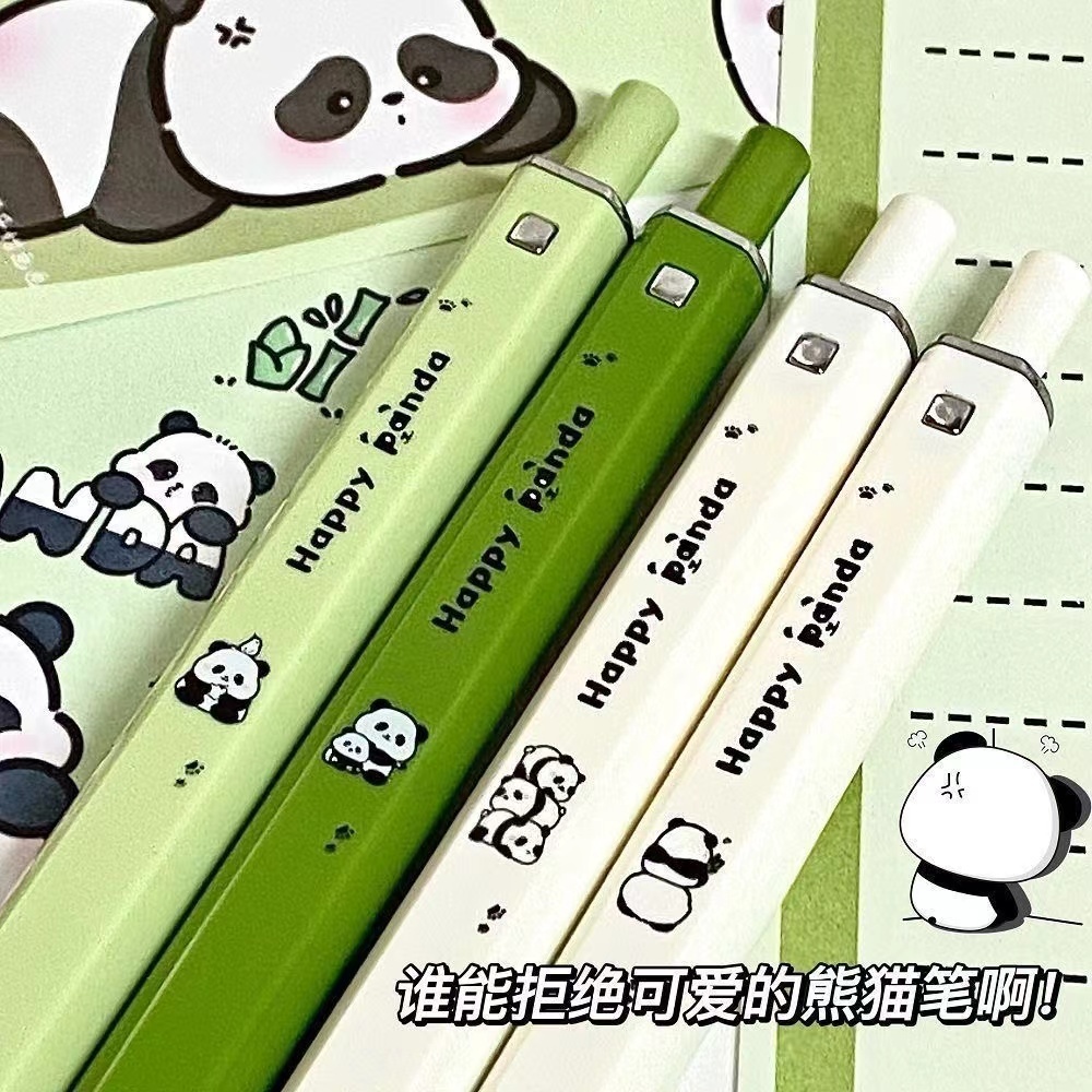 4Pcs/set Cute Panda Press Gel Pen Ins Style 0.5mm Student Neutral Pen ...