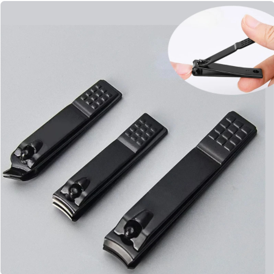 1PC Black/Silver Nail Clippers Stainless Steel Nail Cutter Thick ...