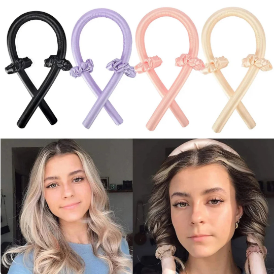 Heatless Curling Rod Headband No Heat Silk Curls Ribbon Hair Rollers