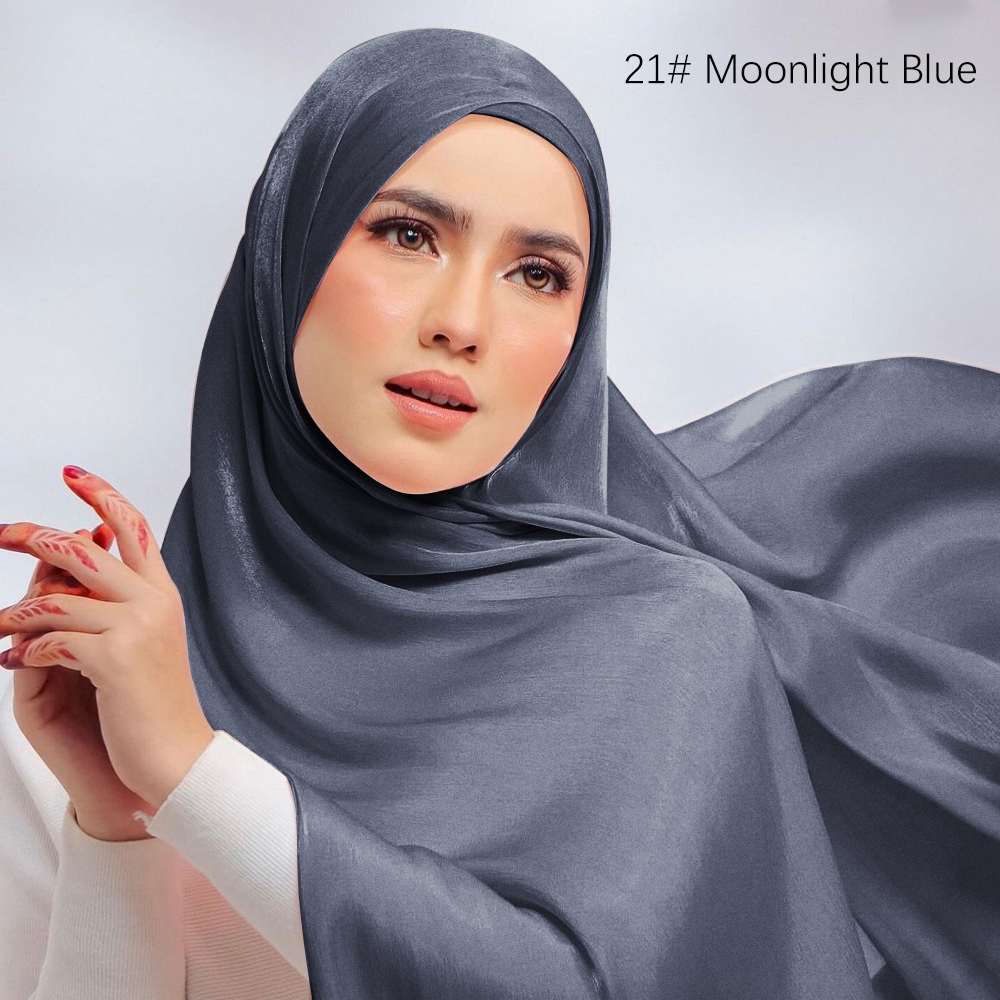 170X75CM Muslim Women Crinkle Shinnny Satin Silk Hijab Hijabs Scarves ...