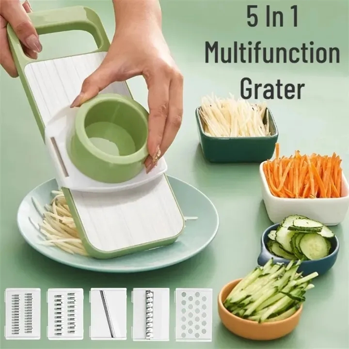 Slicer Multifunction Vegetable Fruits Chopper Food Cutter Graters Adjustable With Hand Guard ...