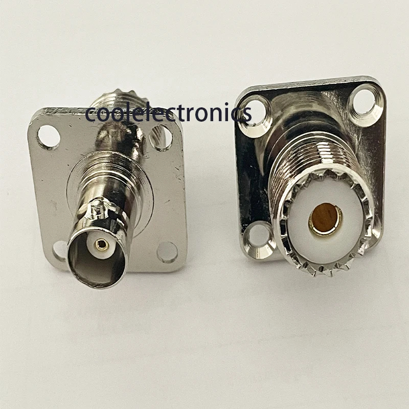 1pc BNC Female 4 Holes Flange to UHF SO239 Female Jack Panel Mount RF ...