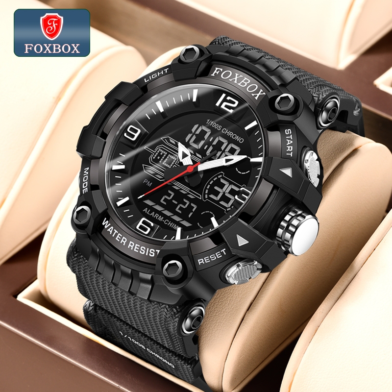 FOXBOX Waterproof Fashion Digital Sport Luminous Silicone LIGE Watch ...