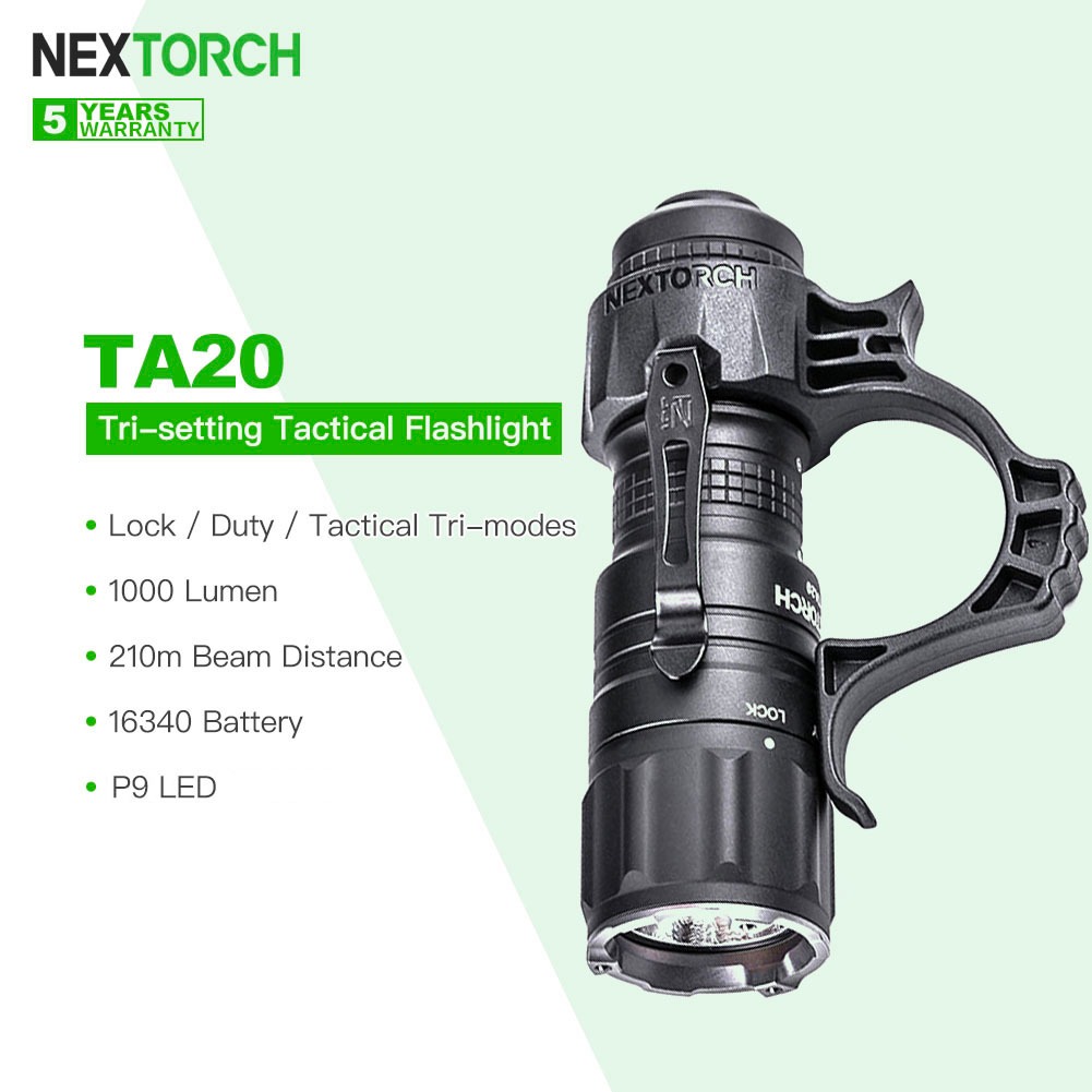 NEXTORCH TA20 Rechargeable Pocket LED Flashlight, Lock/Duty/Tactical ...