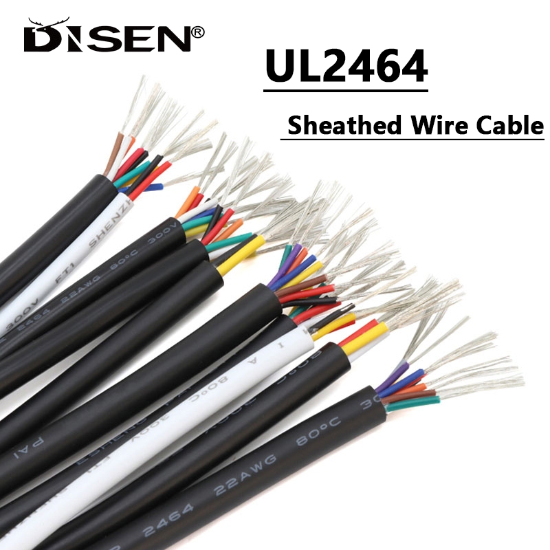 1Meter 18-28 AWG UL2464 Sheathed Wire Cable Copper Signal Cable 2 3 4 5 6 7 8 10 Core Soft ...