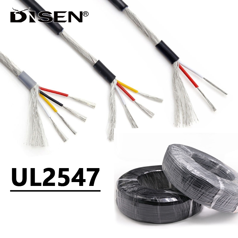 1Meter UL2547 Shielded Wire Signal Cable 30 28 26 24 22 20 18 AWG Channel Audio 2 3 4 5 6 7 8 ...