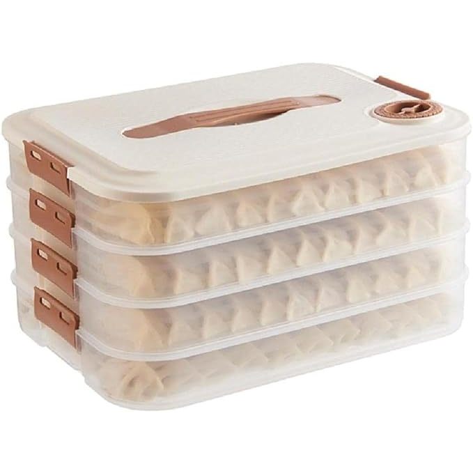 Multilayer Dumpling Storage Box with Lid Sealing Organiser Container ...