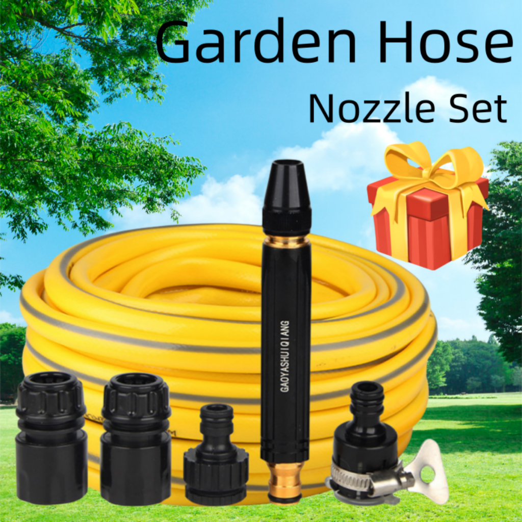 MOSIKEN 50M PVC Garden Hose Water spray set Car washing Garden watering ...