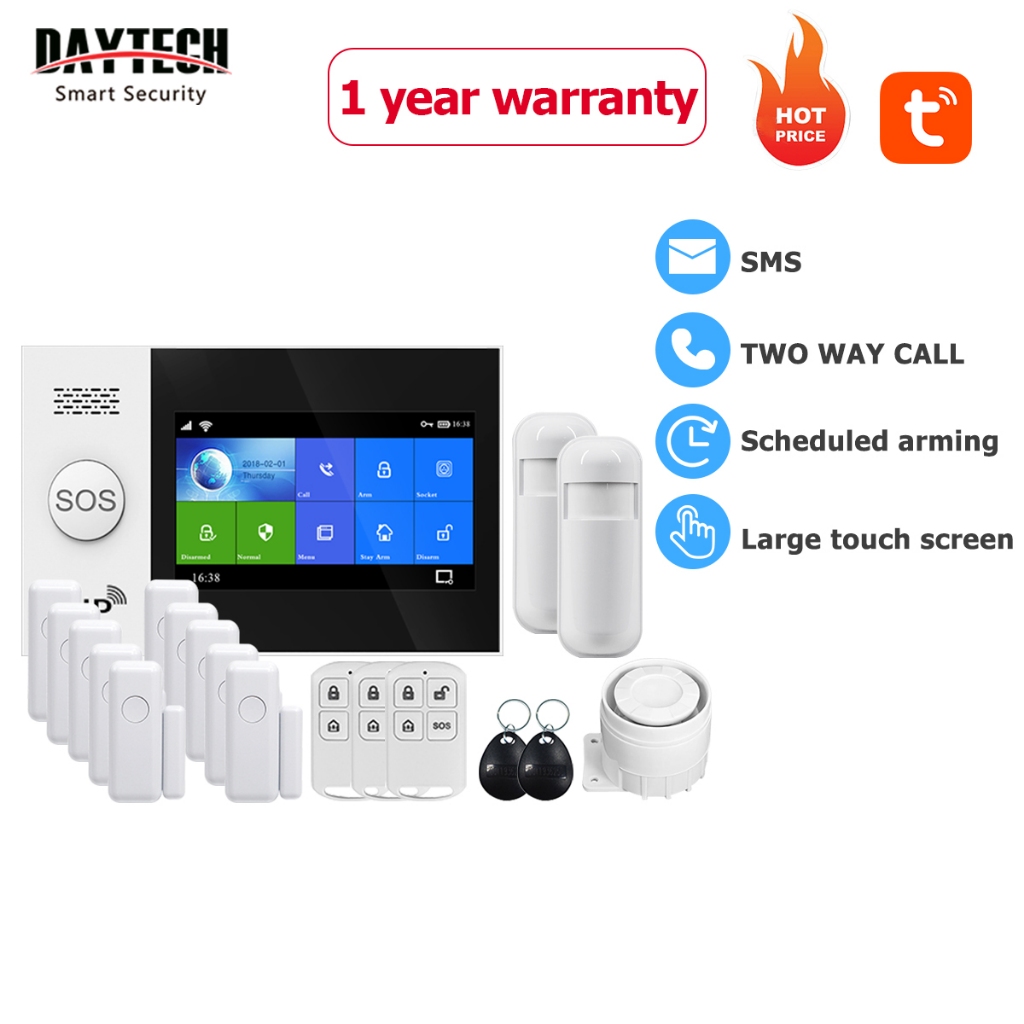 DAYTECH Wireless alarm rumah System Touch LCD Door Sensor Motion sensor ...