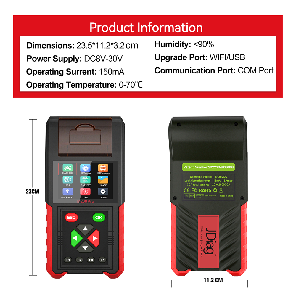 2024 NEW ARRIVAL Remap Motorcycle Diagnostic Tool M200PRO JDiag ...