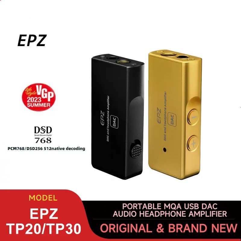 EPZ TP20 TP30 Portable MQA USB DAC Audio Headphone Amplifier / Dongle Type C ES9038Q2M DSD256 ...