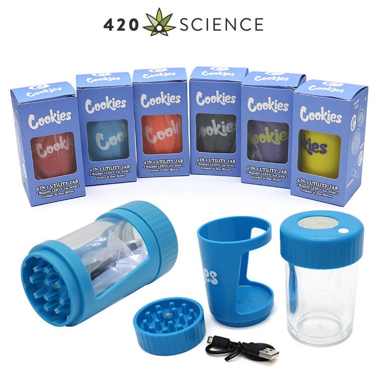 Mag Jar With Herb Grinder And One Hitter- Airtight Storage Stash ...