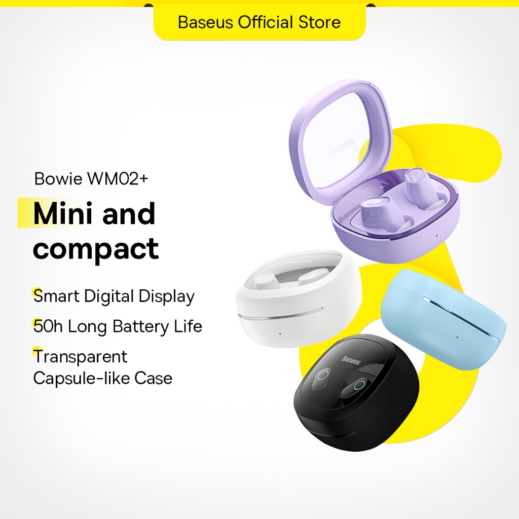 Baseus WM02+ Wireless Earphones TWS Bluetooth 5.3 Headphones Smart ...