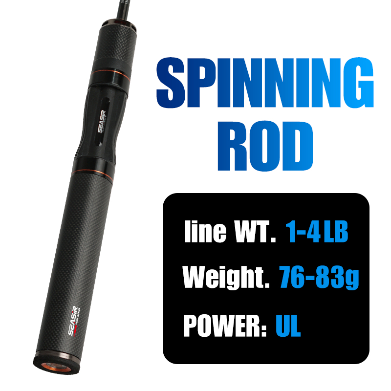 SEASIR Black Arrow Fishing Rod 4.92FT 76G Lure Weight 0.8-10g UL Carbon ...