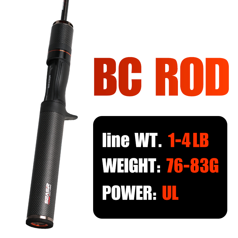 SEASIR Black Arrow Fishing Rod 4.92FT 76G Lure Weight 0.8-10g UL Carbon ...