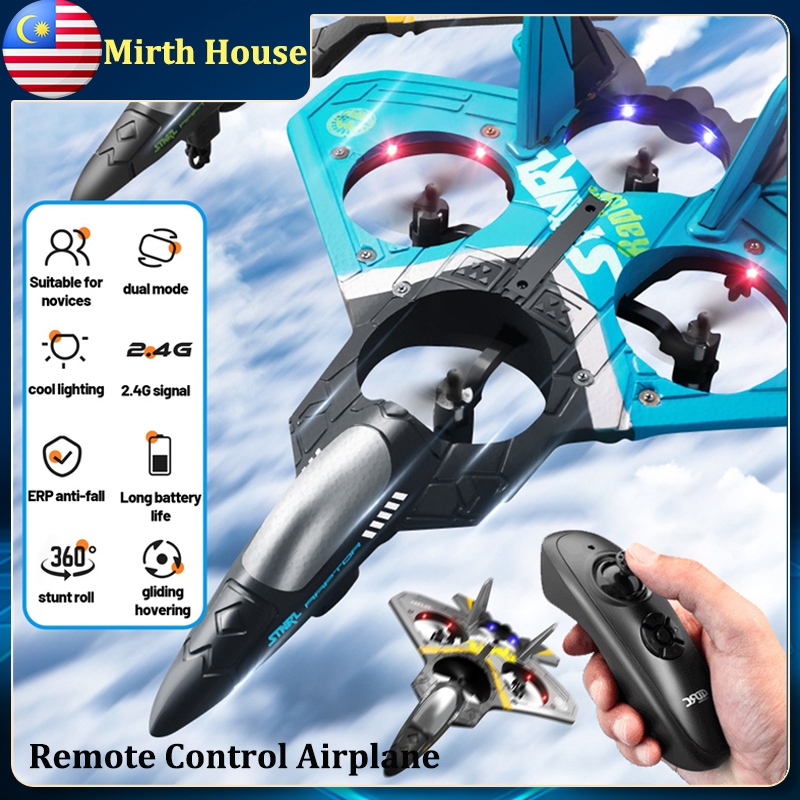 One Hand Control RC Airplane toy kapal terbang 2.4G fighter Remote ...