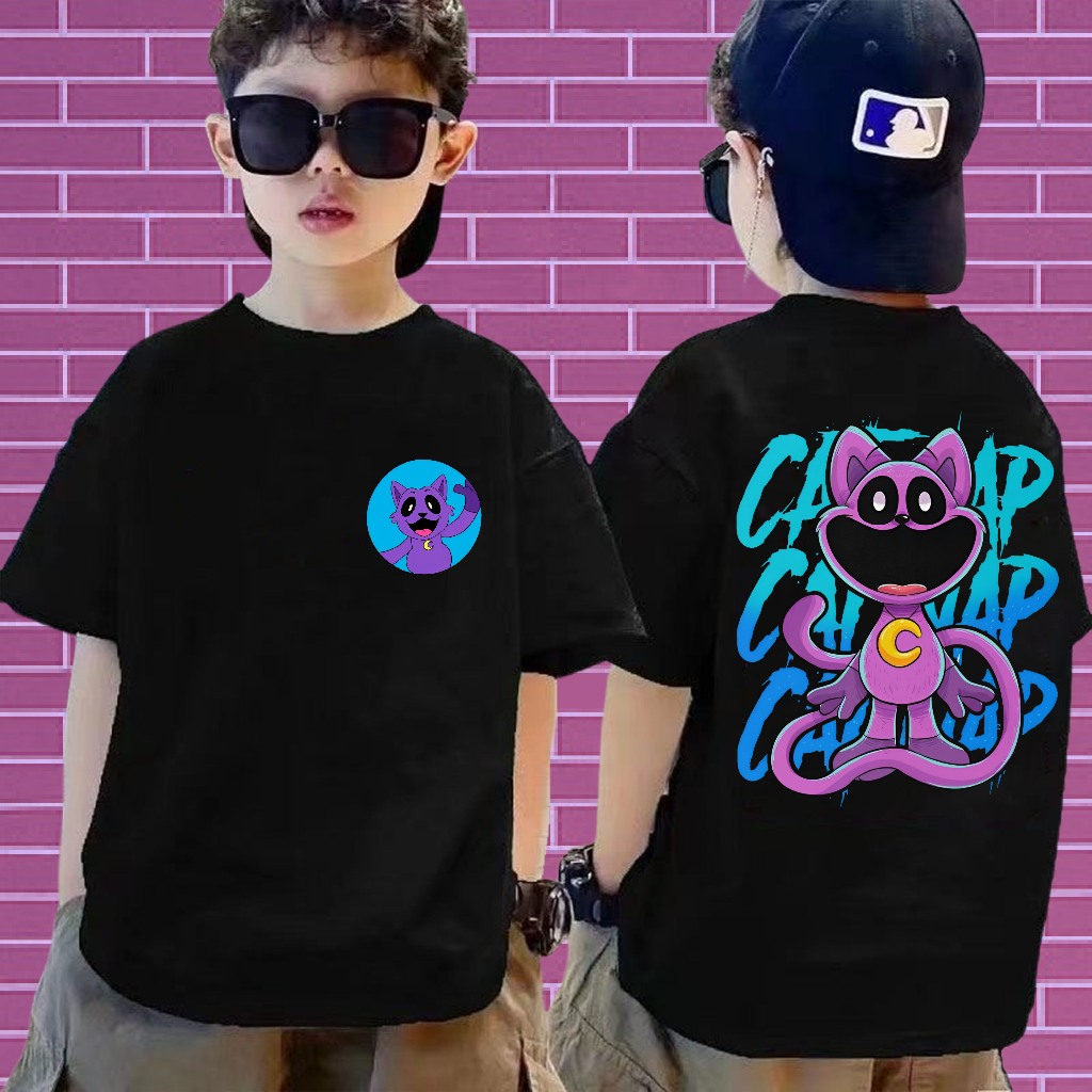 Catnap Poppy Playtime 3 Cotton Tshirt unisex baju budak cat nap smiling ...