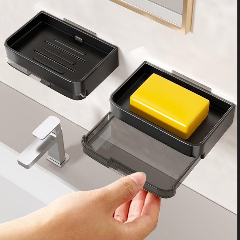 YUN JIE YA no drill Soap Storage Rack no punch Bathroom Soap Holder ...