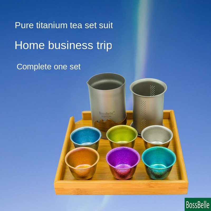 Bossbelle-3001 Pure Titanium Eagle Mouth Tea Making Set Titanium Travel ...