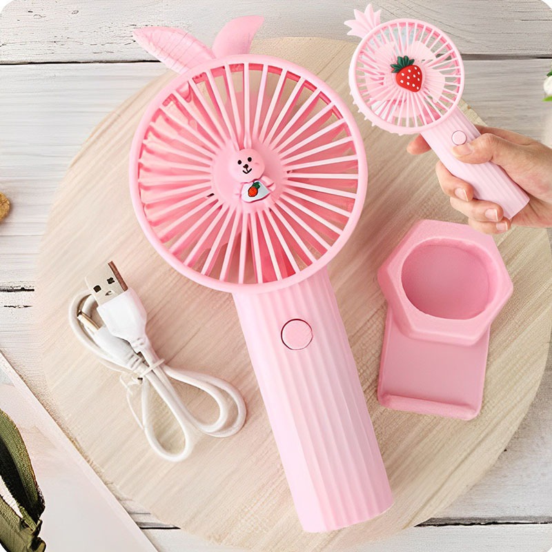 kipas Portable Handheld hello kitty Mini Fan USB Rechargeable Portable ...