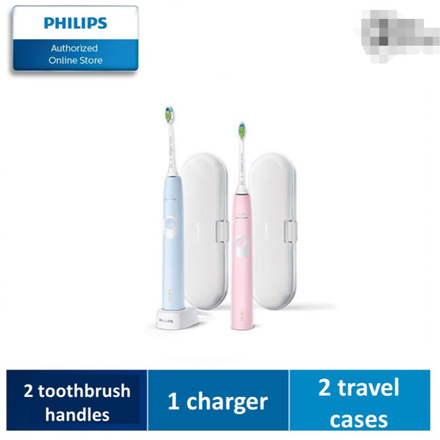 Philips ProtectiveClean 4300 Sonic Electric Toothbrush bundle - Pink ...