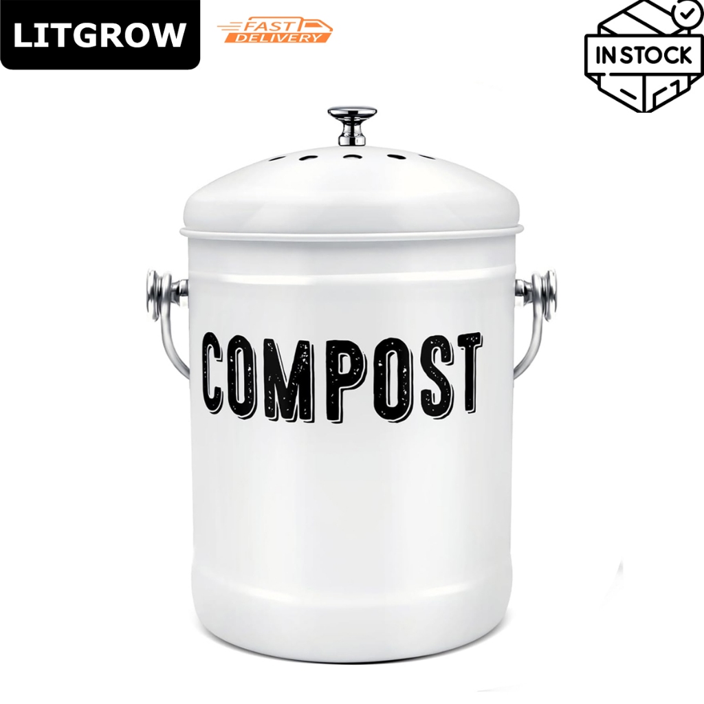 Compost Bin Kitchen,Litgrow Countertop Compost Bin with Lid Use for ...