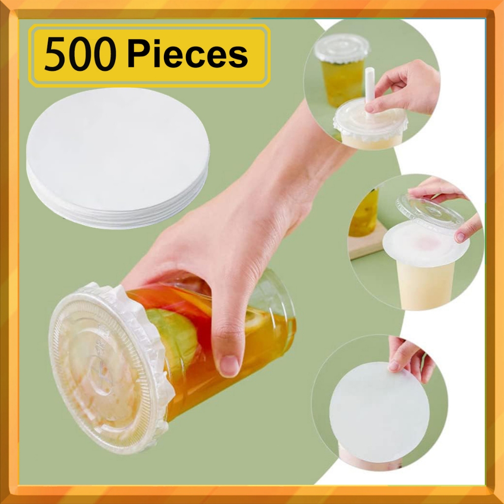 500Pcs 13CM Leak Proof Paper | Round Sealing Cup Cap Lid Liners ...
