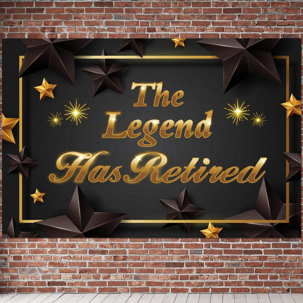 The Legend Has Retired Photography Backdrop Banner - Retirement Party ...