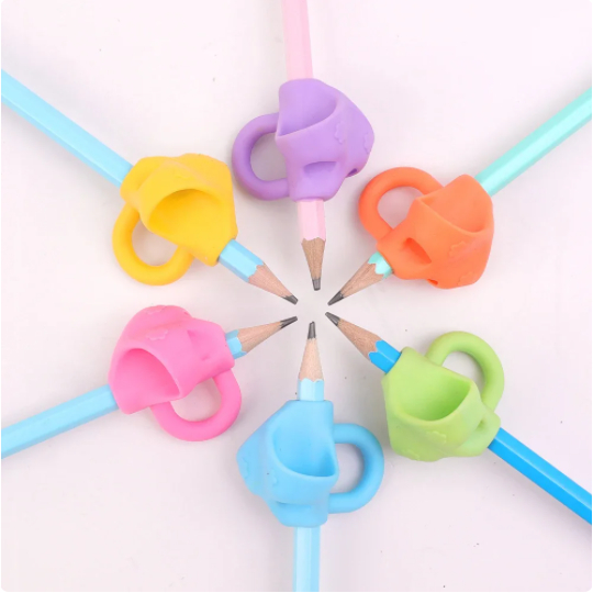 Three-Finger Children Pencil Pen Holder Silicone Pen Aid Grip Student ...