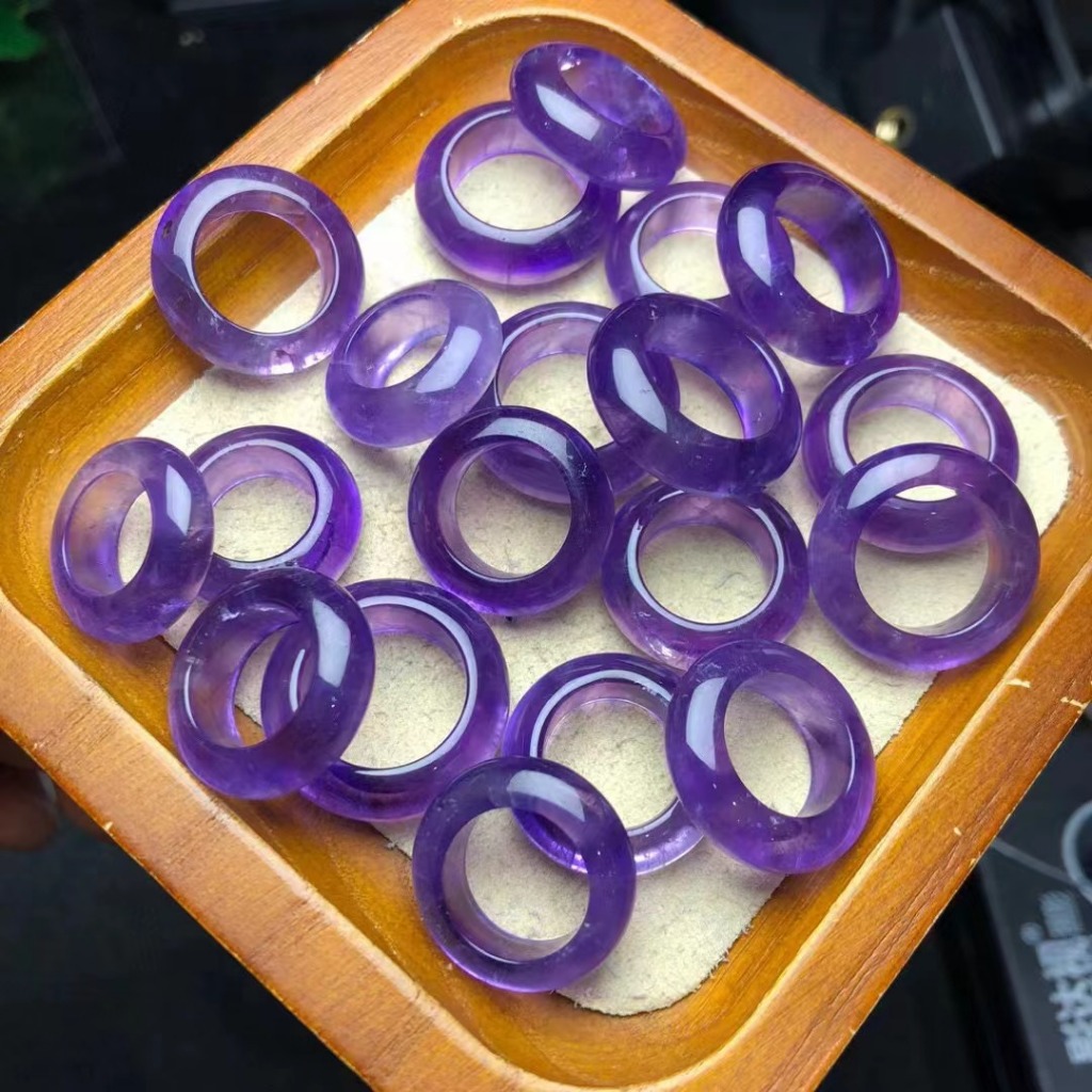 Natural Amethyst Running Ring Cute Jewelry diy Lucky Accessories Simple ...