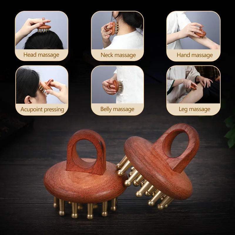DECINIEE Meridian Massage Comb head Gua Sha massage tool Wood Therapy ...
