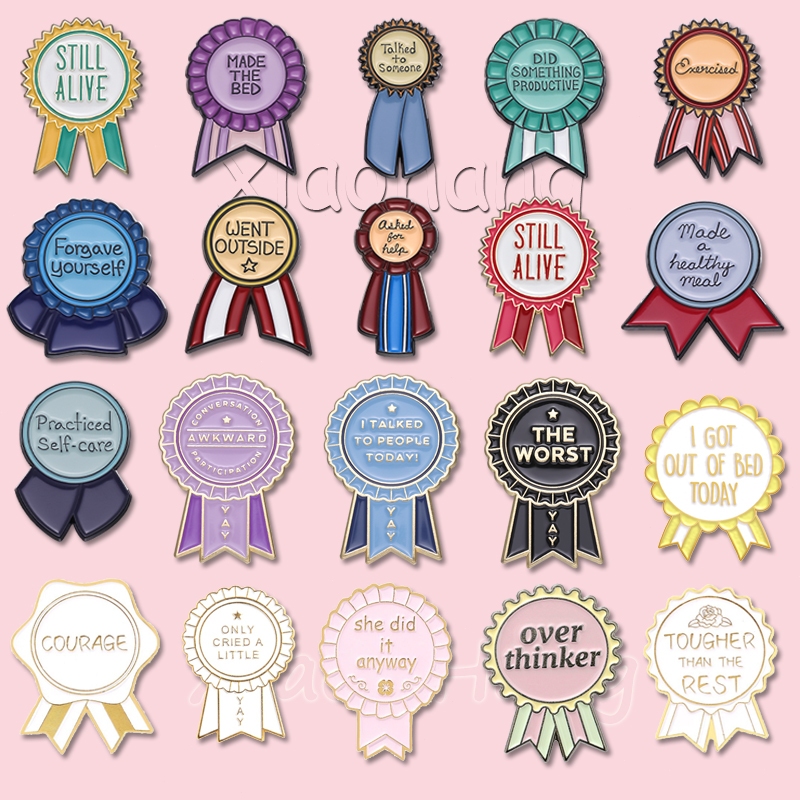 Creative Medal Enamel Pins Brooches Inspirational Quotes Texts Brooch ...