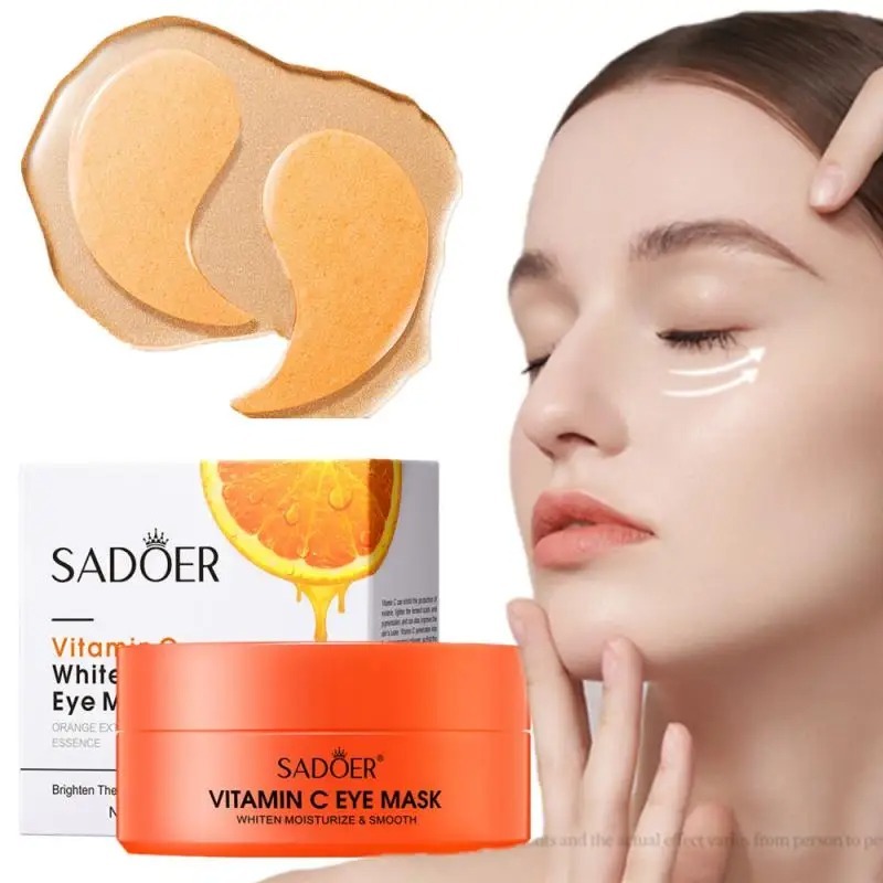 SADOER Vitamin C Eye Mask Eye Patches Hydrating Whitening Lightening Eye Fine-lines Eye Mask ...