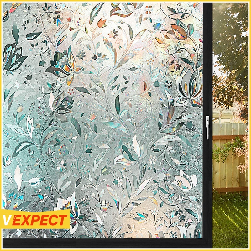 Glass Sticker for Window Privacy, 3d Tulips Window Sticker Film ...