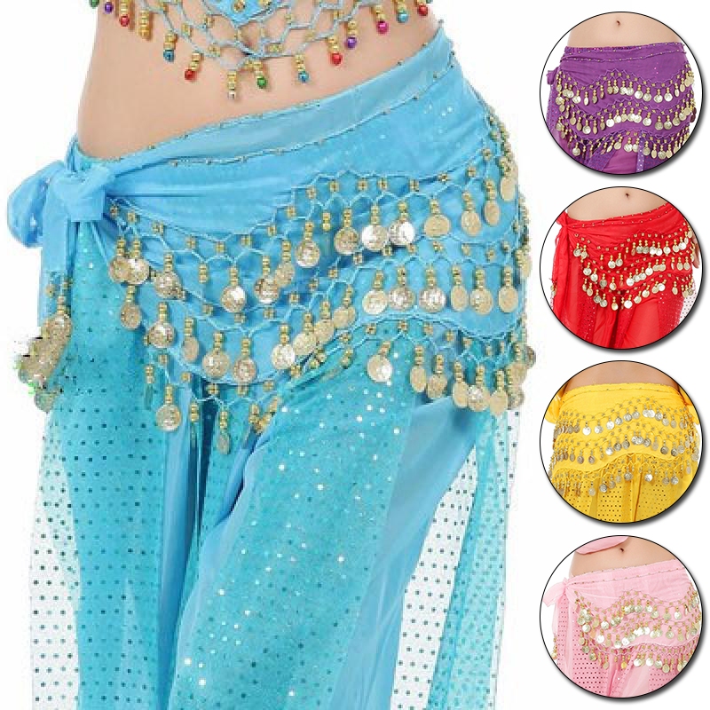 Belly Dance Hip Skirt Wrap Chiffon Scarf Waist Chain Belt Chiffon ...