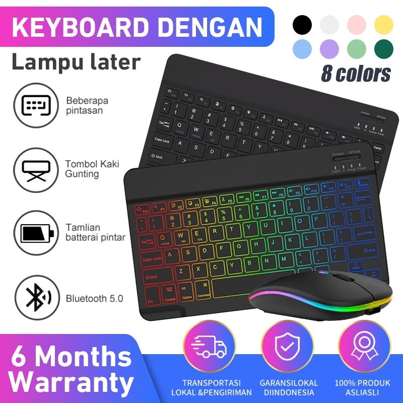 10 Inch Backlit Backlight Wireless Keyboard And Mouse LED Colorful ...