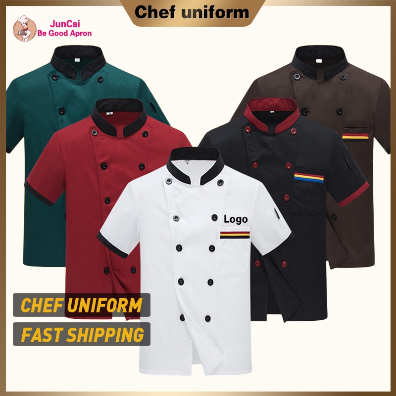 【Ready Stock】Chef uniform shorts sleeved hotel restaurant kitchen chef ...