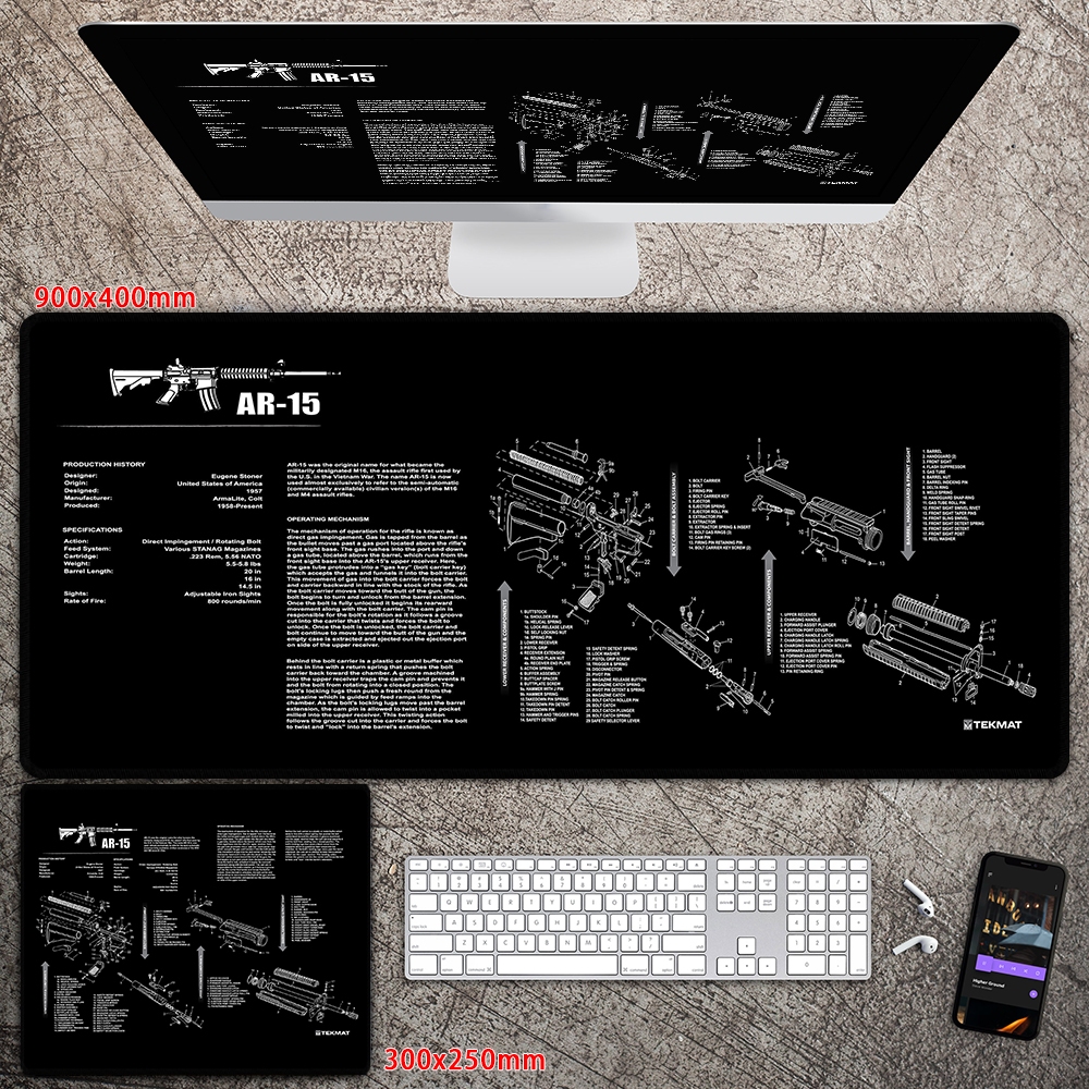 Gaming Gun AR-15 Mouse pad Extended Gaming Mousepad Waterproof Non-Slip ...