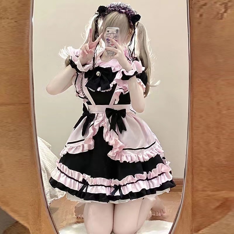 Japanese Lolita Girl Soft Maid attire Cute Maid Outfit Cos Lolita Dress ...