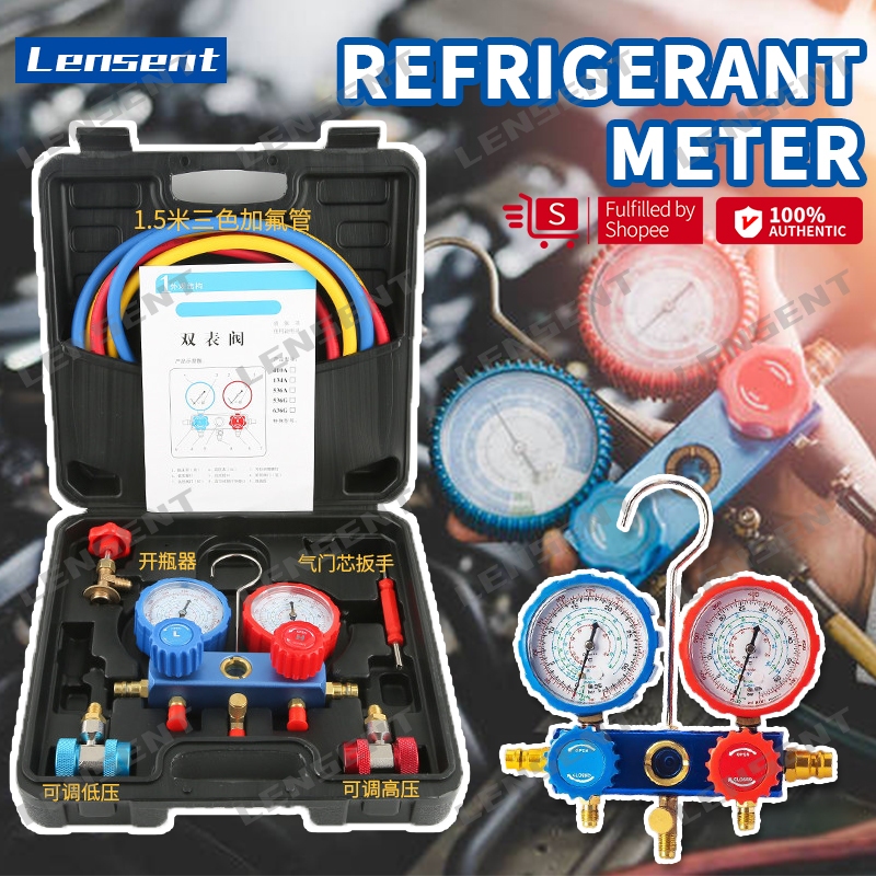 Lensent MY R134a Car Aircon Manifold Gauge Freon Pressure Gauge AC Manifold Gauge Set Air ...
