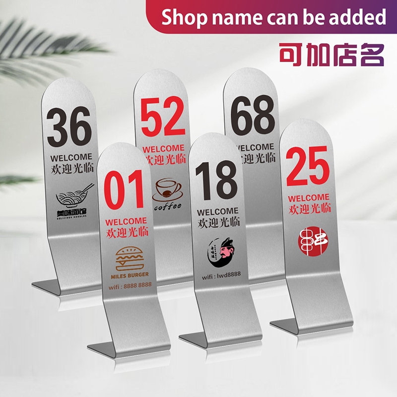 Stainless steel dining table number plate Restaurant number plate Seat ...