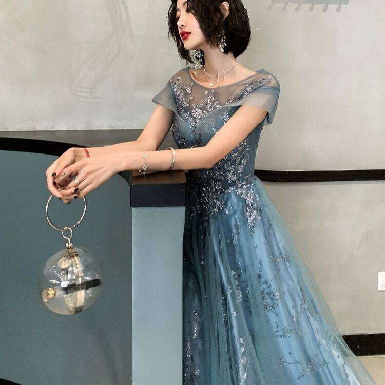 Hong Hu Formal Evening Dress For Women 2024 Long Wedding Banquet Dinner ...